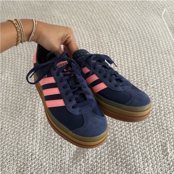 adidas | Shoes | Adidas Gazelle Platform Navy And Pinksneakers With ...